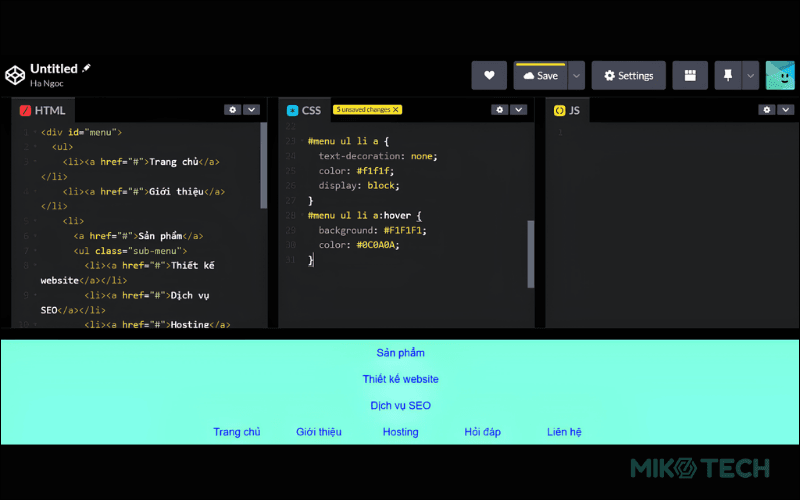 3 bước Tạo Menu Trong HTML & CSS kiểu Ngang, Dọc đơn giản