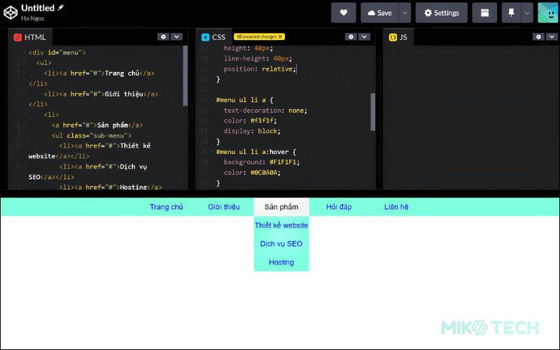 3 bước Tạo Menu Trong HTML & CSS kiểu Ngang, Dọc đơn giản