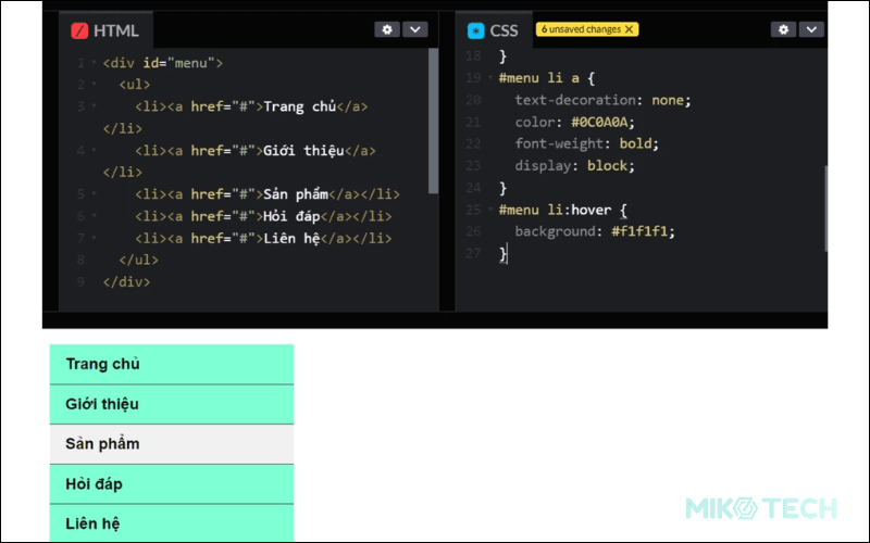 3 bước Tạo Menu Trong HTML & CSS kiểu Ngang, Dọc đơn giản